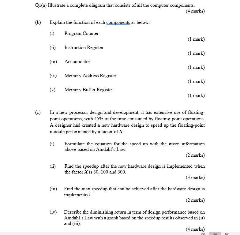 Solved Q1(a) Illustrate a complete diagram that consists of | Chegg.com