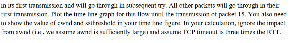 Solved 4. Consider a TCP Tahoe flow. Assume the initial TCP | Chegg.com