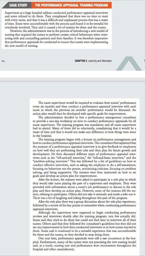 Solved CASE STUDY THE PERFORMANCE APPRAISAL TRAINING PROGRAM | Chegg.com