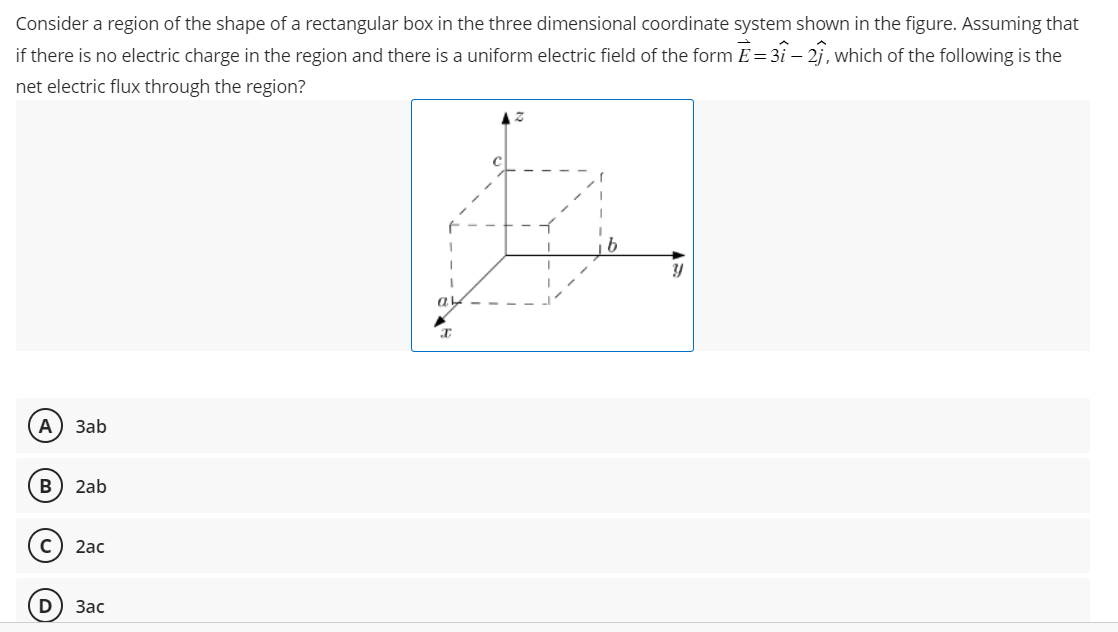 Solved Consider a region of the shape of a rectangular box | Chegg.com