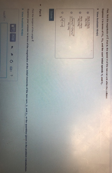 Solved In this probiem we will consider the collision of two | Chegg.com