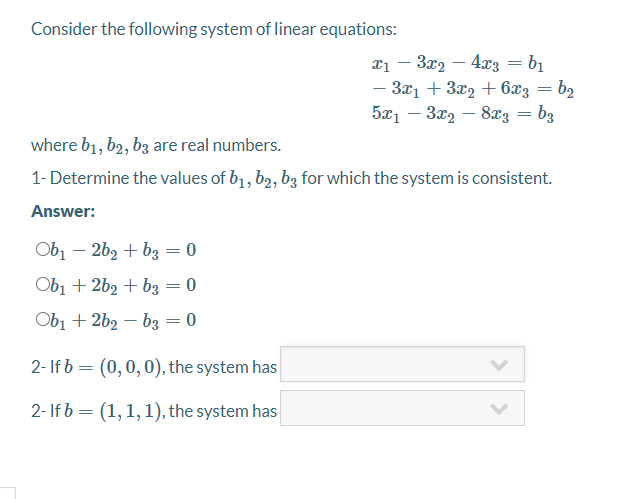 Solved Consider the following system of linear equations: 21 | Chegg.com