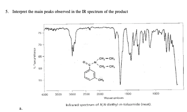 Solved 5. Interpret the main peaks observed in the IR | Chegg.com