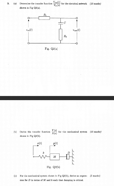 Solved 3. Determine the transfer function shown in Fig 02/n) | Chegg.com