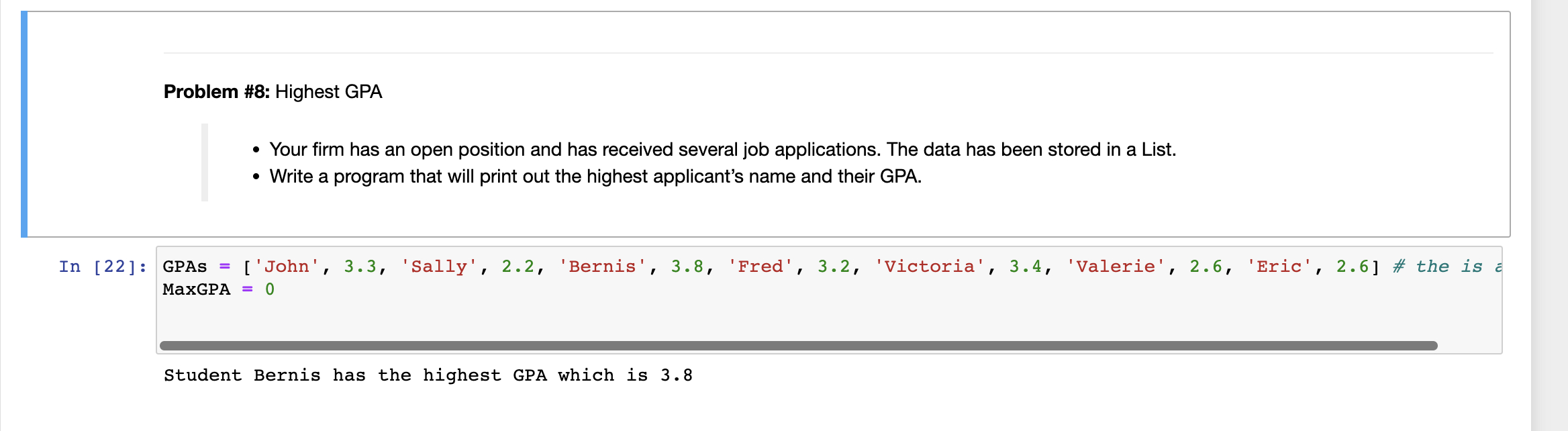 Solved Problem #8: Highest GPA - Your firm has an open | Chegg.com
