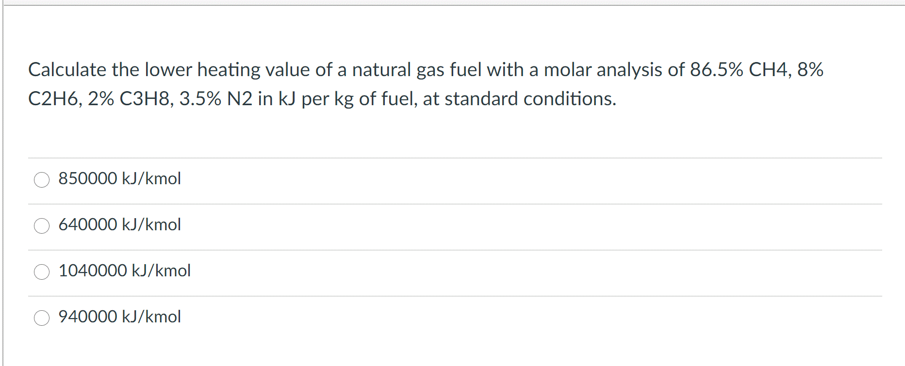 Solved Calculate the lower heating value of a natural gas | Chegg.com