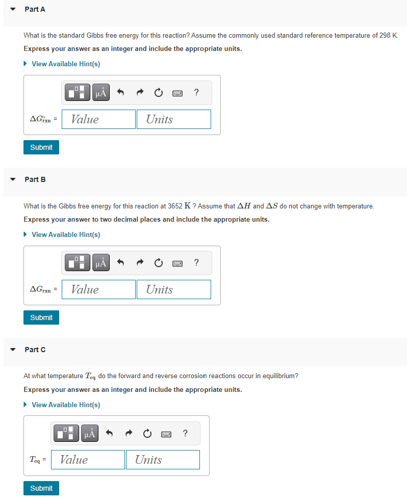 Solved Gibbs free energy (G) is a measure of the spontaneity | Chegg.com