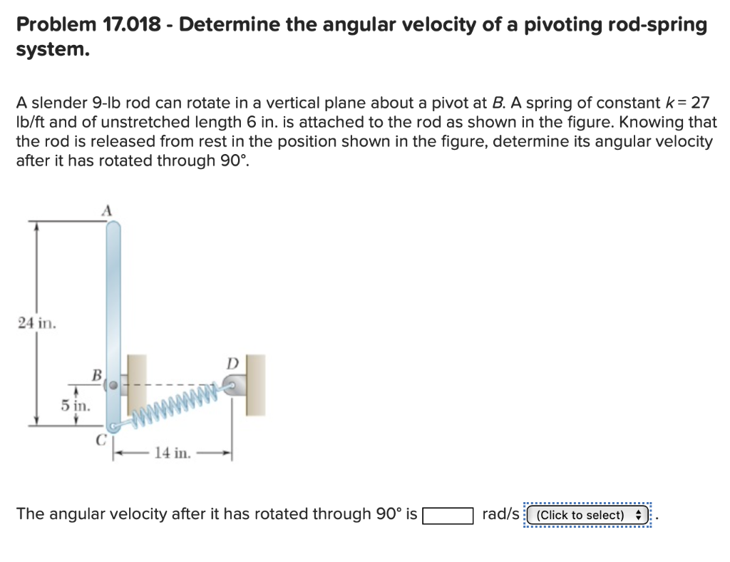 Solved Problem 17.018 - Determine the angular velocity of a | Chegg.com