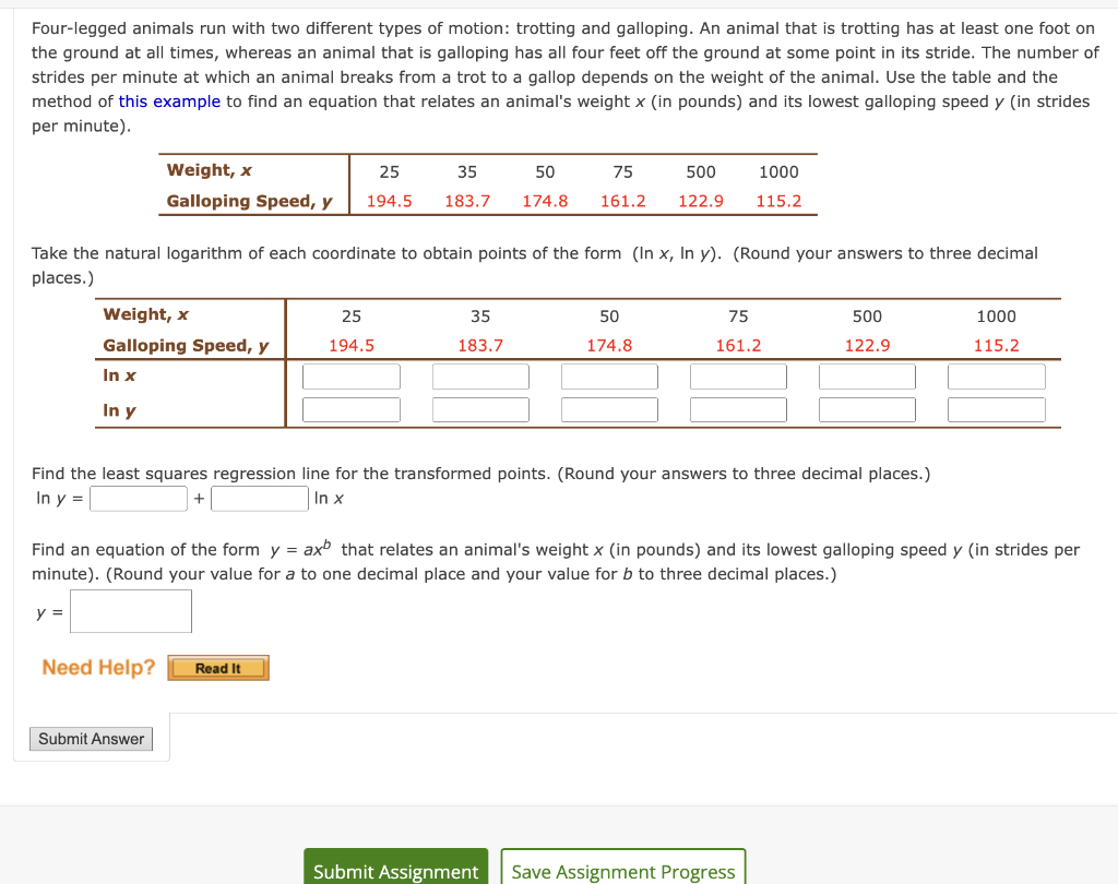 Solved Four-legged animals run with two different types of | Chegg.com
