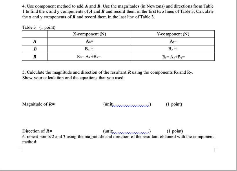 4. Use component method to add A and B. Use the | Chegg.com