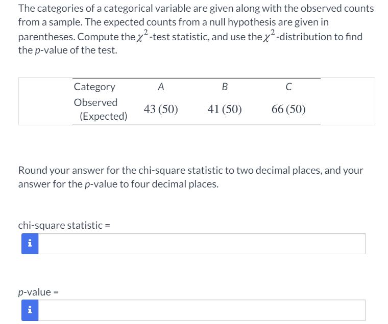 Solved The categories of a categorical variable are given | Chegg.com