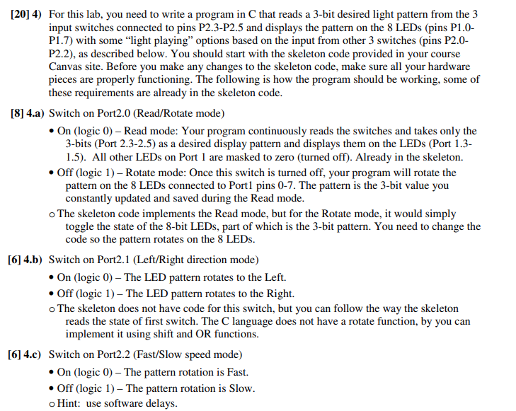 [20] 4) For this lab, you need to write a program in | Chegg.com