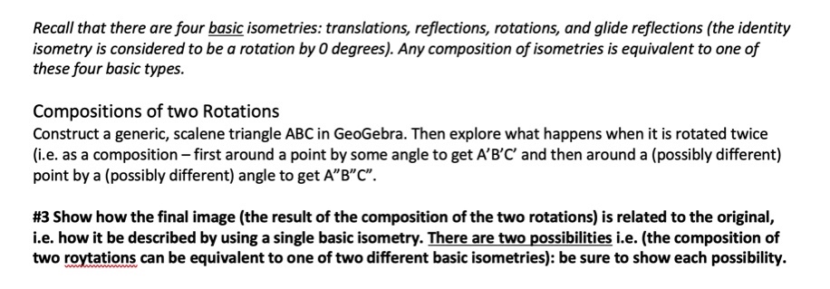 Recall that there are four basic isometries: | Chegg.com