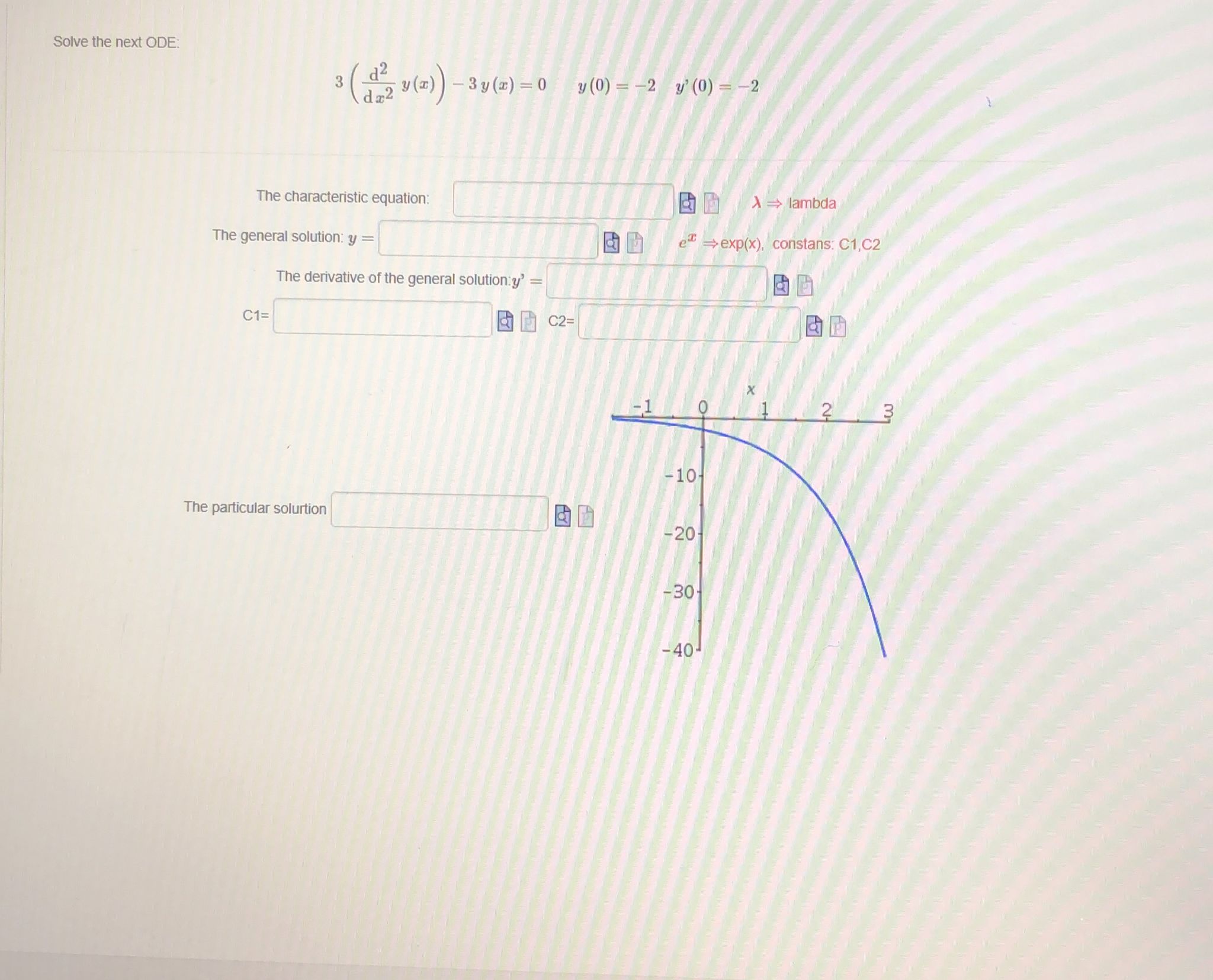 Solved Solve the next ODE: 3( | Chegg.com