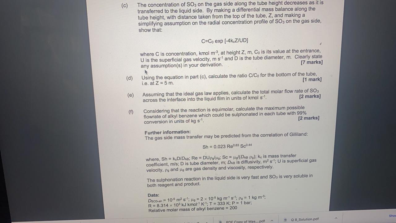 2 For production of a type of synthetic detergent, an | Chegg.com