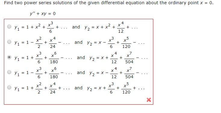 Solved Find two power series solutions of the given | Chegg.com