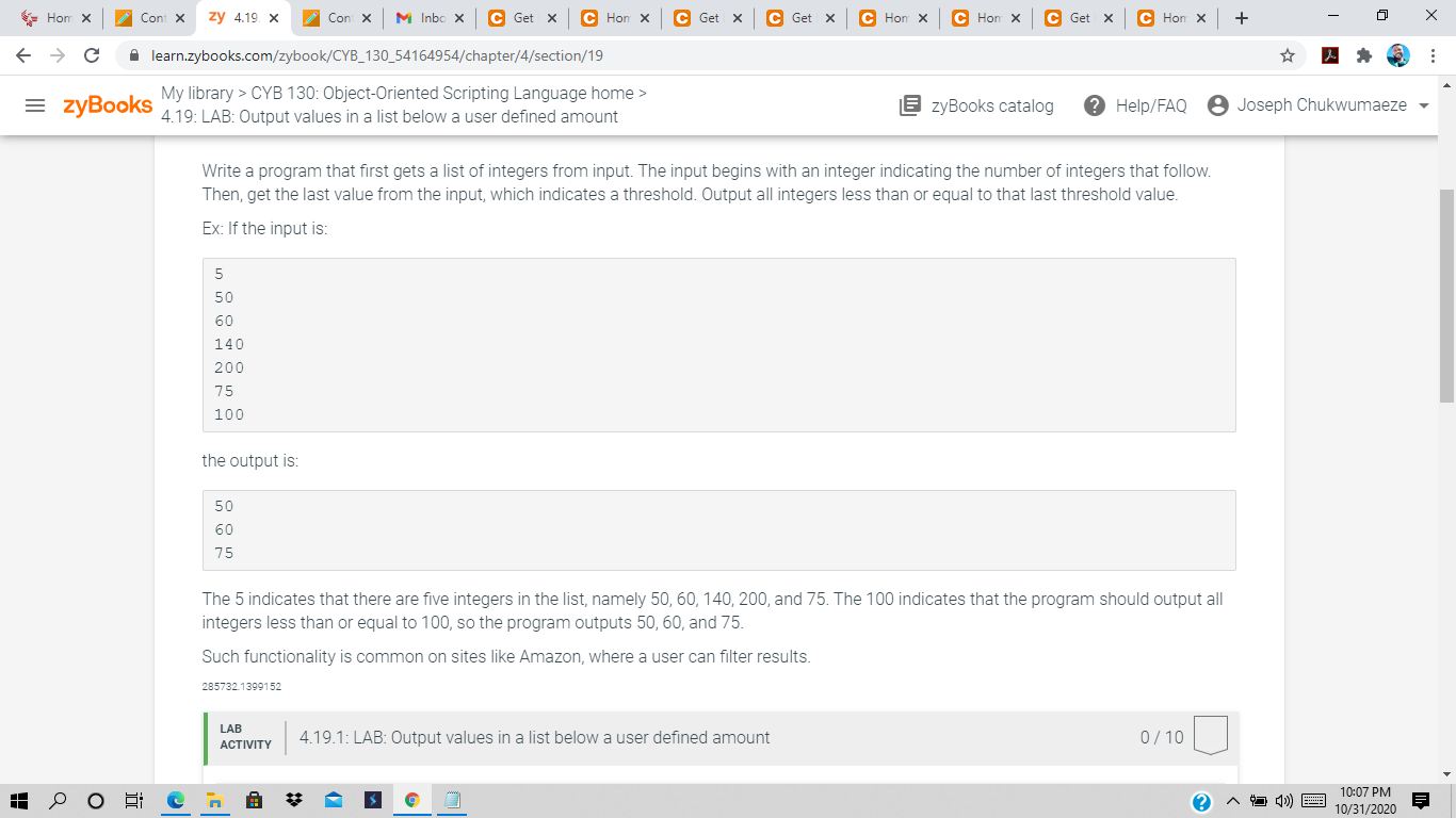 Solved Hom x Conix zy 4.19. X Con X M Inbox C Get X C Hon x | Chegg.com