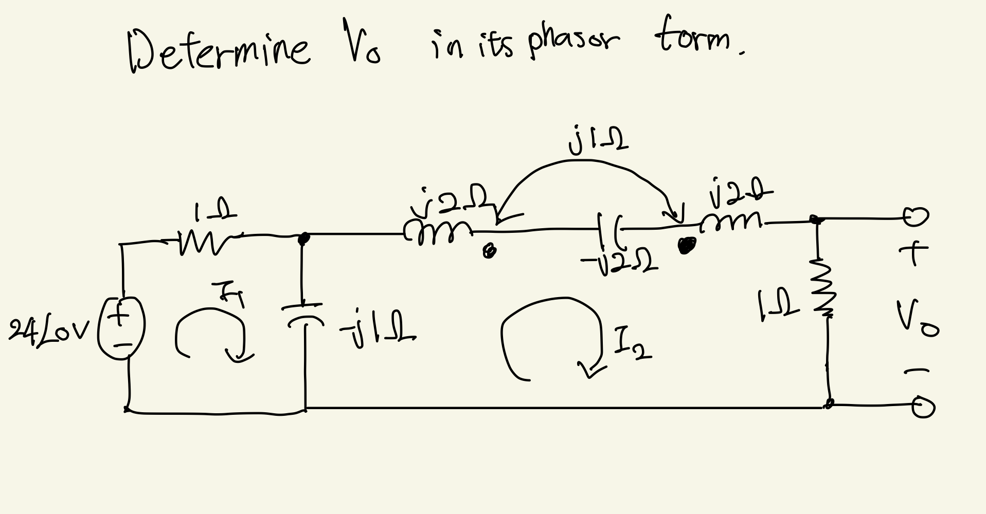 Solved Determine V0 in its phasor torm. | Chegg.com