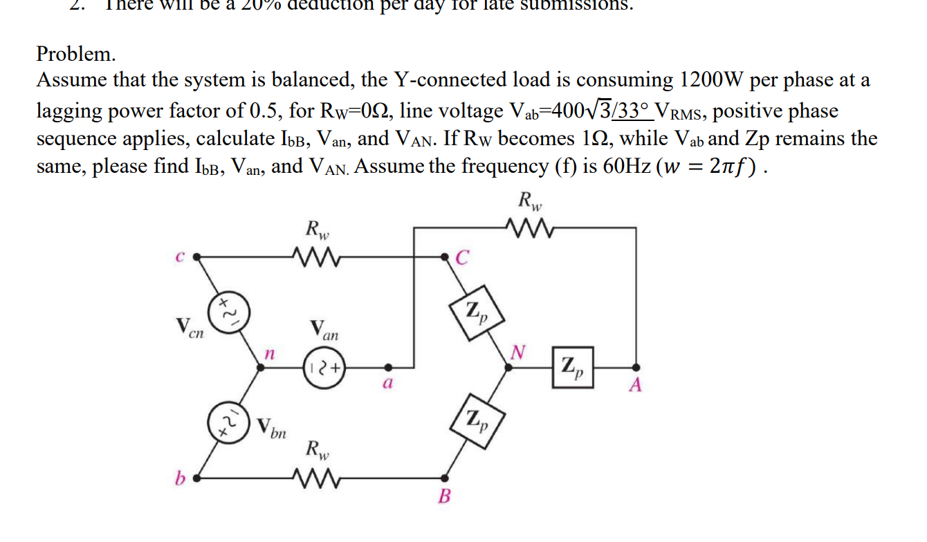 Solved Problem. Assume that the system is balanced, the | Chegg.com