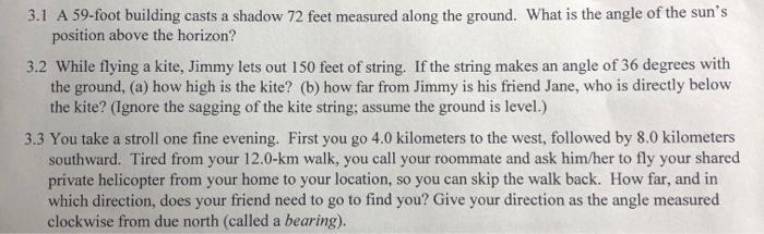 Solved 3.1 A 59-foot building casts a shadow 72 feet | Chegg.com