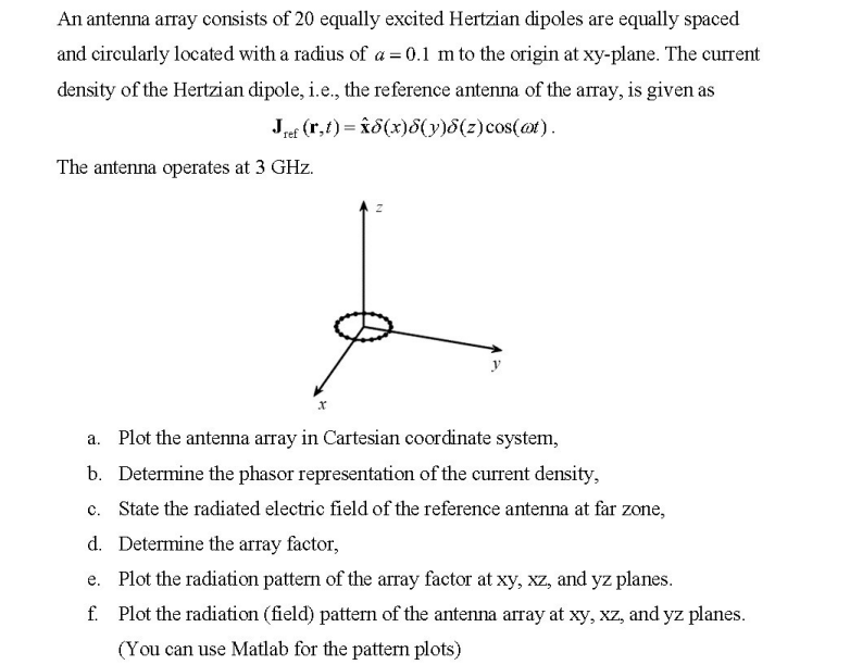Solved An antenna array consists of 20 equally excited | Chegg.com