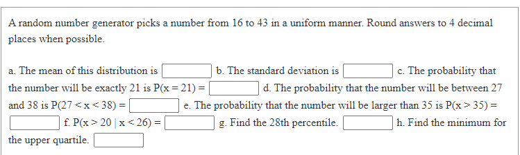 Solved A random number generator picks a number from 16 to | Chegg.com