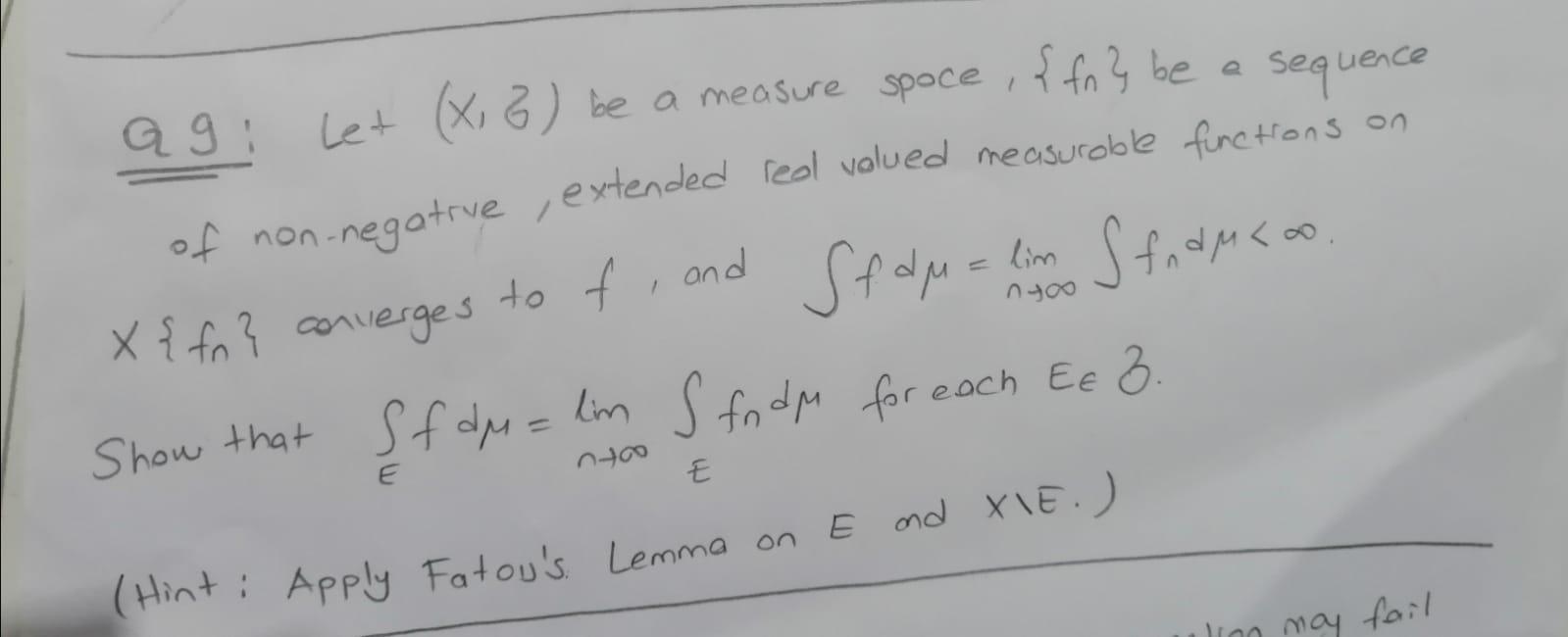 Solved , { fn be a sequence ag: Let (X, Z) be a measure | Chegg.com