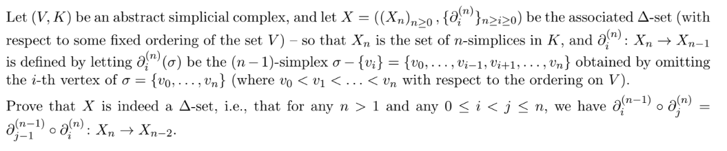 Solved Let V K Be An Abstract Simplicial Complex And Let
