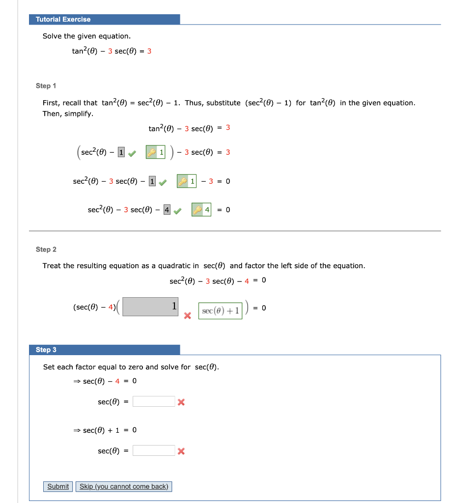 Solved Tutorial Exercise Solve the given equation. tan?(0) - | Chegg.com