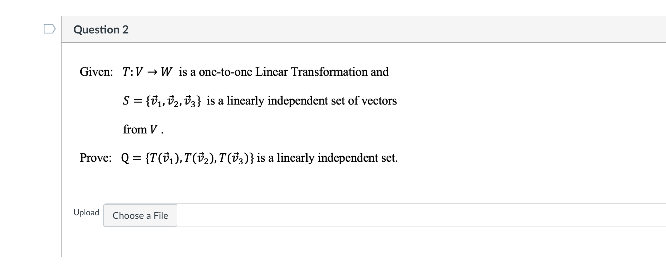 Solved Question 1 Let T:V + W be a one-to-one Linear | Chegg.com