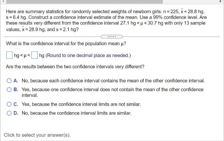Solved Here are summary statistics for randomly selected | Chegg.com