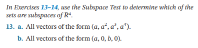 Solved In Exercises 13-14, use the Subspace Test to | Chegg.com