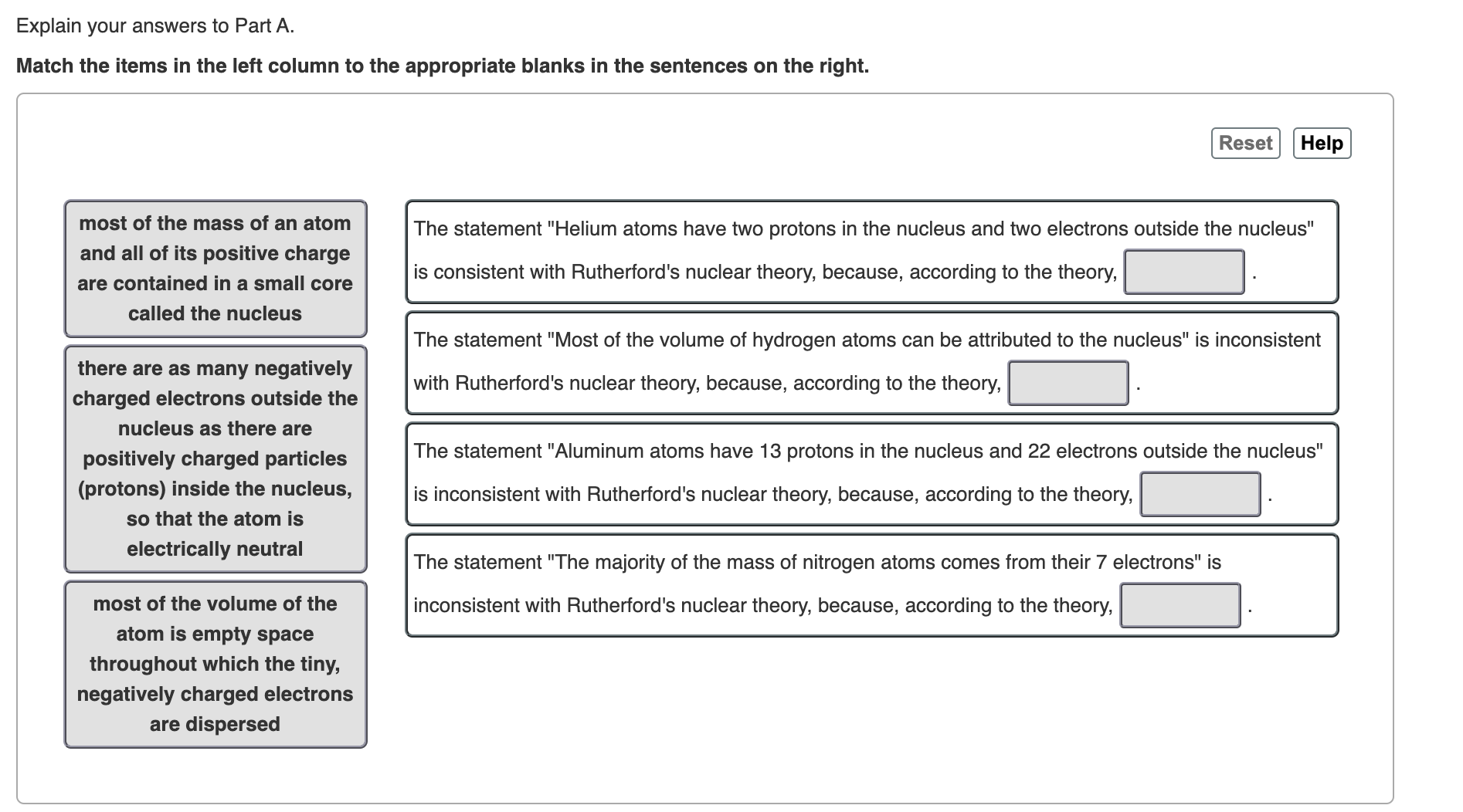 Solved Explain your answers to Part A. Match the items in | Chegg.com