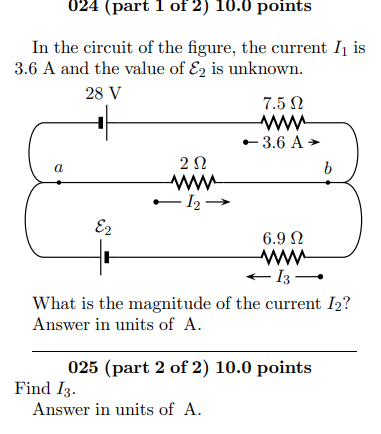 Solved In the circuit of the figure, the current I1 ﻿is3.6 | Chegg.com