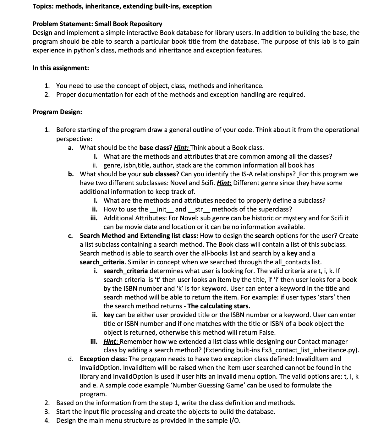 Solved ics: methods, inheritance, extending built-ins, | Chegg.com