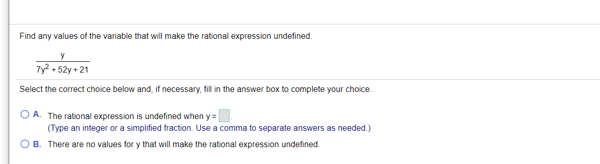 Solved Find any values of the variable that will make the | Chegg.com