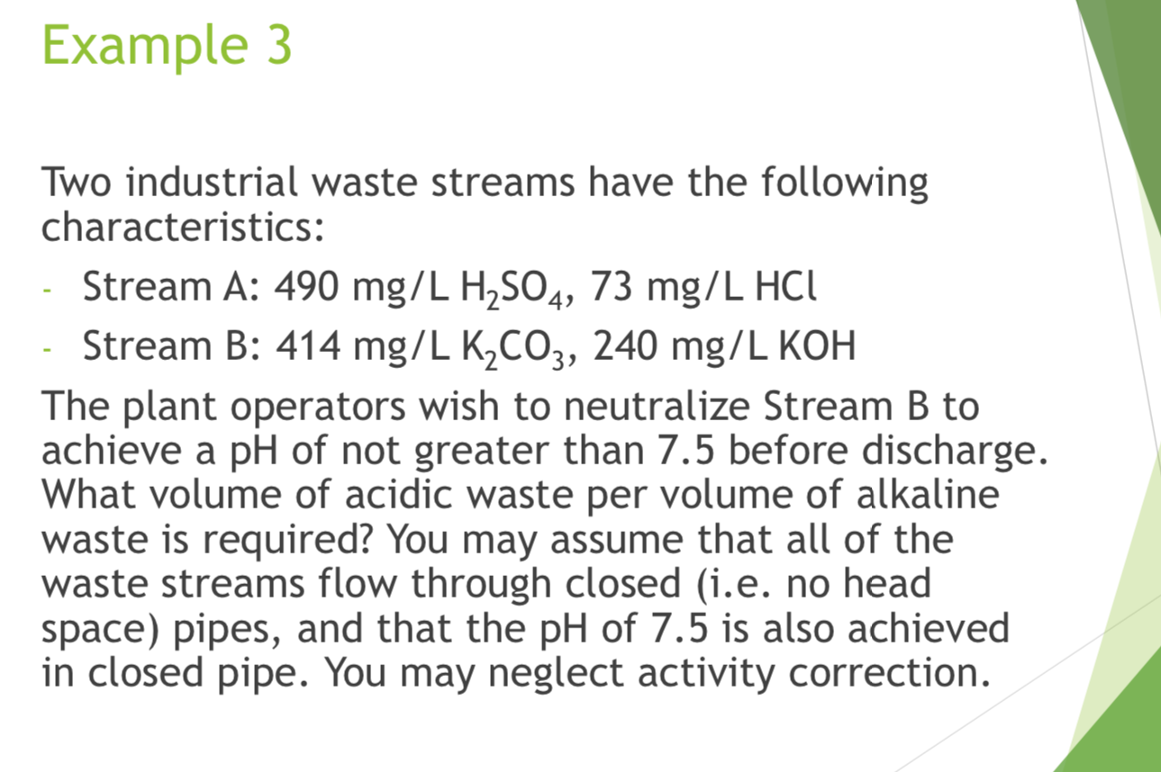 Solved Two industrial waste streams have the following | Chegg.com