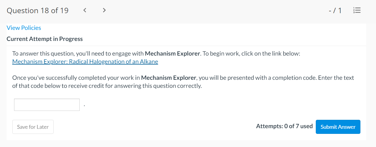 Solved Question 18 of 19 -/1 III View Policies Current | Chegg.com