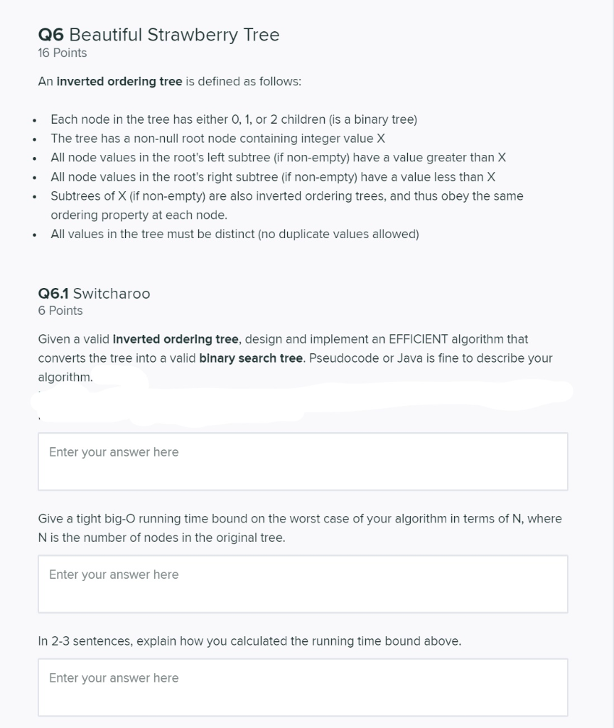 Q6 Beautiful Strawberry Tree 16 Points An inverted | Chegg.com