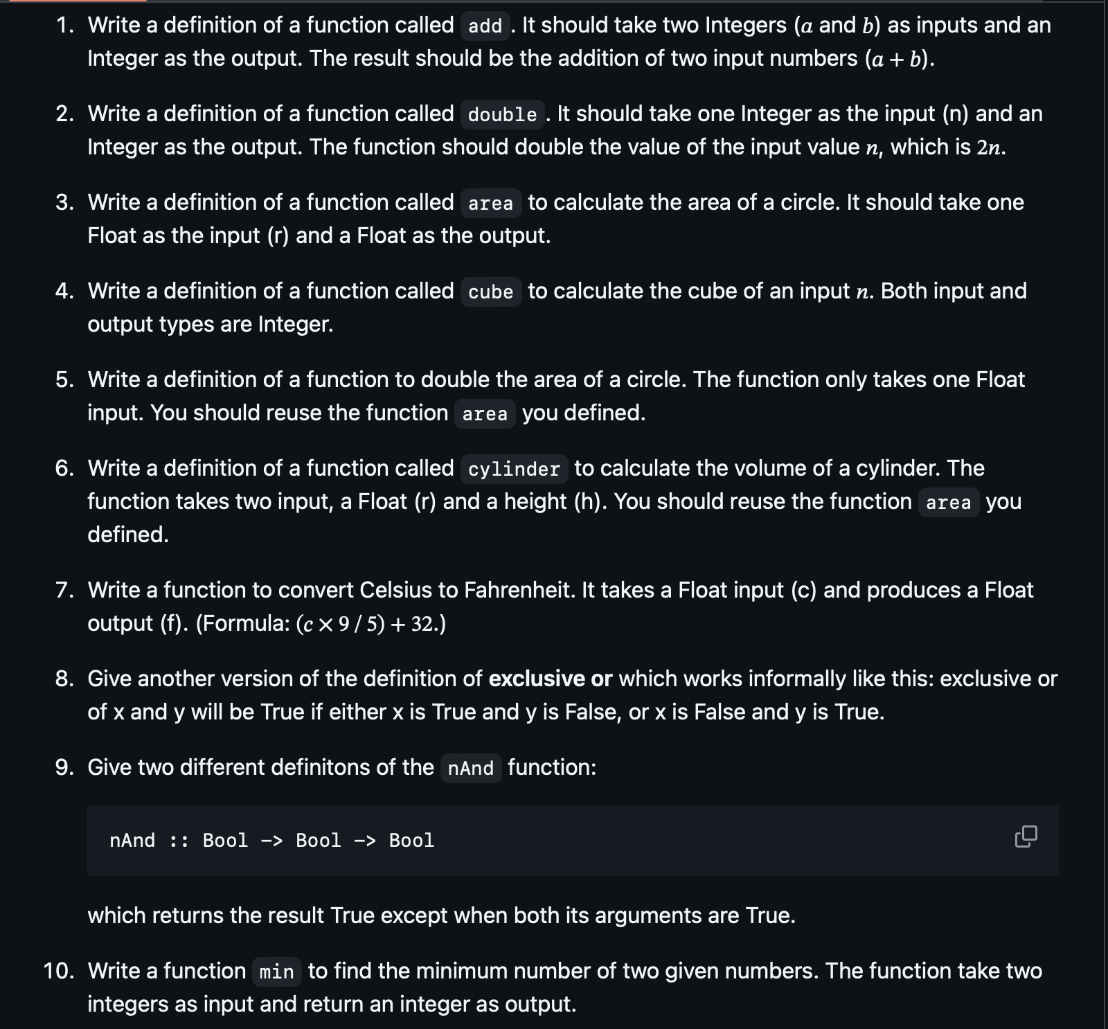 Solved USE HASKELL PROGRAMMING LANGUAGE TO ANSWER THE | Chegg.com