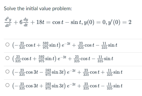 Solved Solve the initial value | Chegg.com