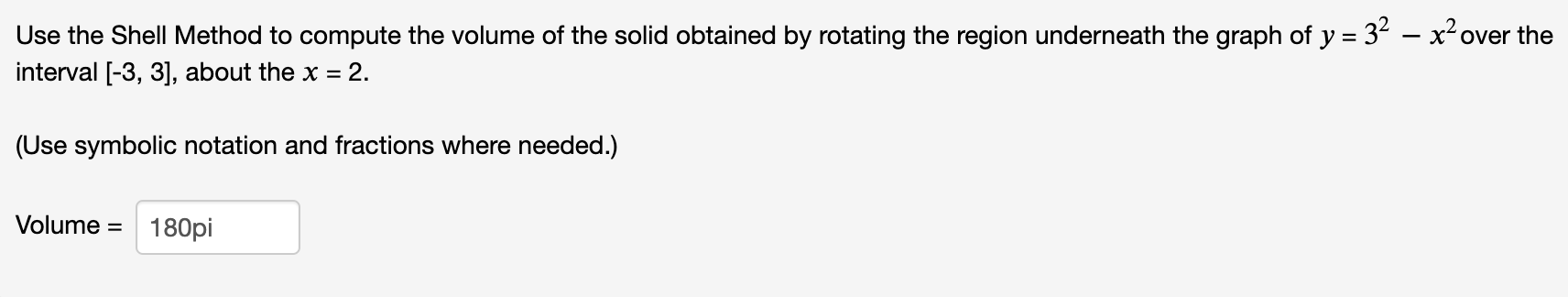 Solved Use the Shell Method to compute the volume of the | Chegg.com