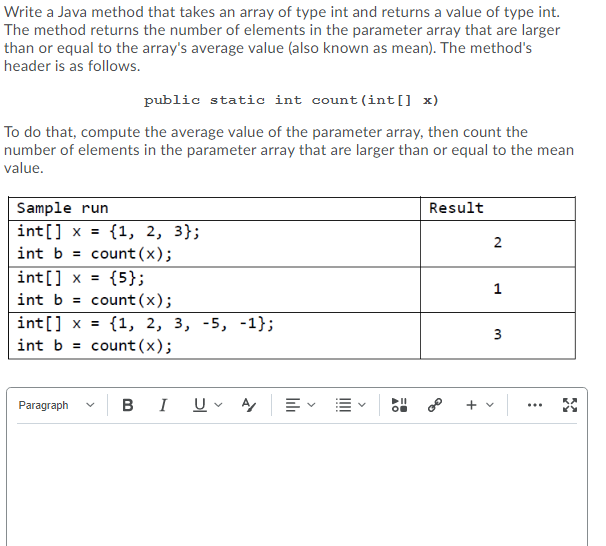 Solved Write A Java Method That Takes An Array Of Type Int Chegg