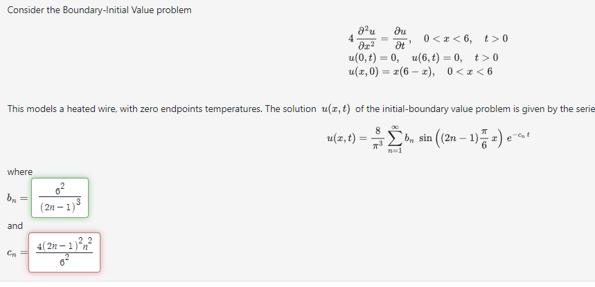 Solved Consider the Boundary-Initial Value | Chegg.com
