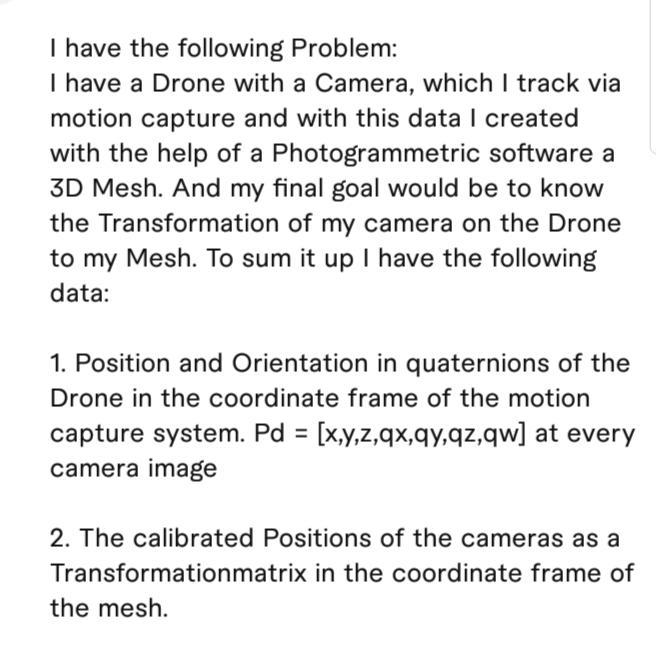 I have the following Problem: I have a Drone with a | Chegg.com