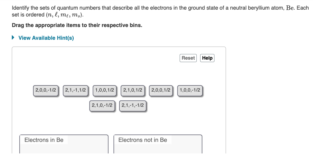 Solved Identify which sets of quantum numbers are valid for | Chegg.com