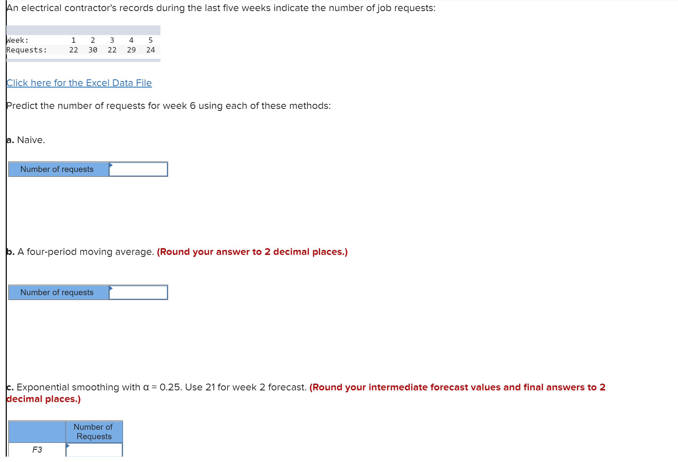 Solved Click here for the Excel Data File Predict the number | Chegg.com