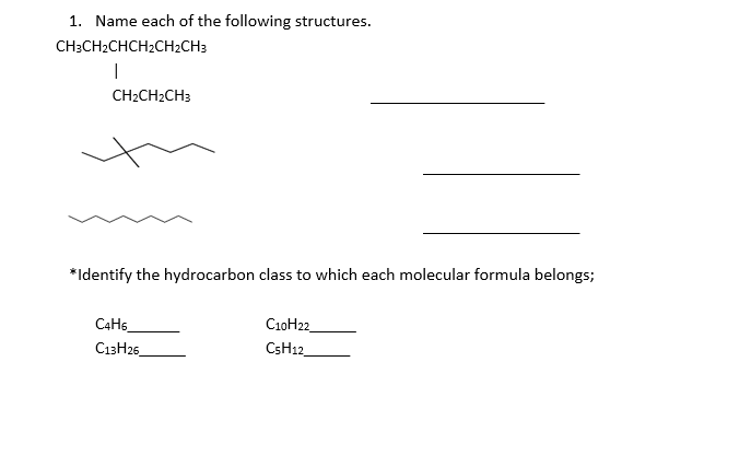 Solved 1. Name each of the following structures. | Chegg.com