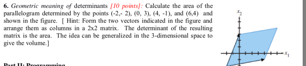 Solved 6. Geometric meaning of determinants (10 points]: | Chegg.com