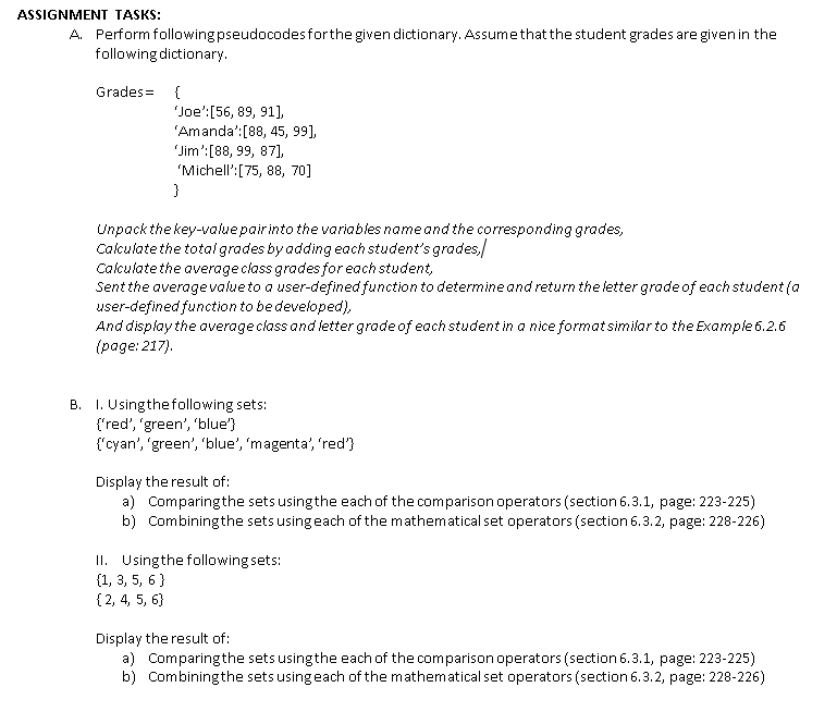Solved Iment Tasks A Perform Following Pseudocodes For The 